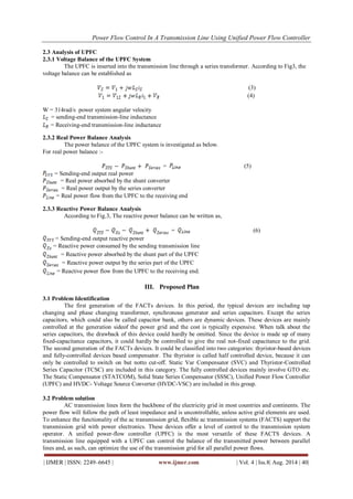 Power Flow Control In A Transmission Line Using Unified Power Flow Controller | PDF