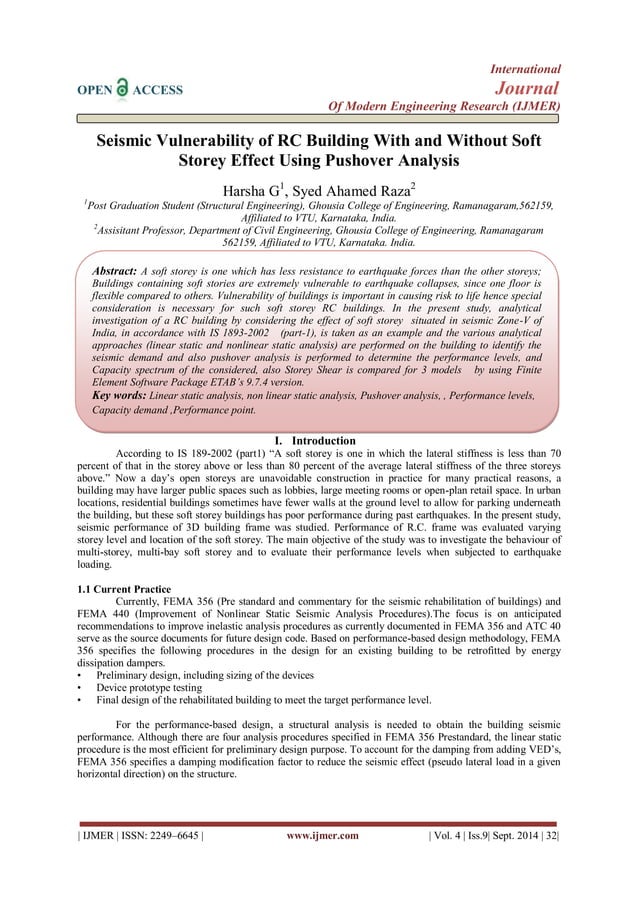 Seismic Vulnerability of RC Building With and Without Soft Storey ...