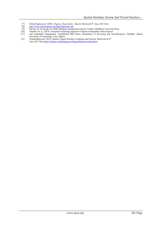 Spatial Database System And Visual Interface Creation For Bauchi Refuse ...