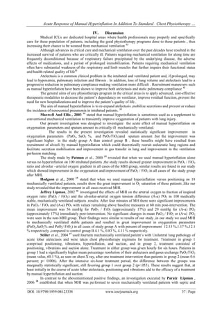 Acute Response of Manual Hyperinflation In Addition To Standard Chest ...