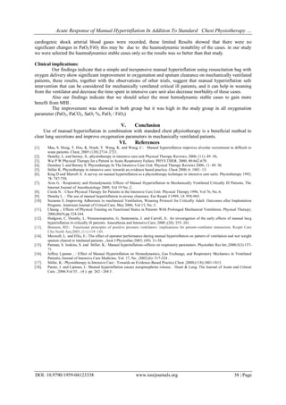 Acute Response of Manual Hyperinflation In Addition To Standard Chest ...