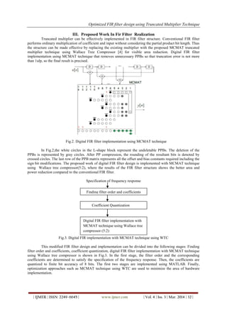 Optimized FIR filter design using Truncated Multiplier Technique | PDF