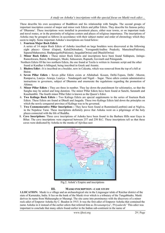 A study on Ashoka’s inscriptions with the special focus on Maski Rock ...