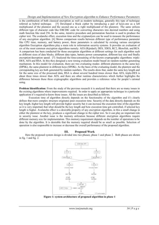 Design and Implementation of New Encryption algorithm to Enhance Performance Parameters | PDF ...