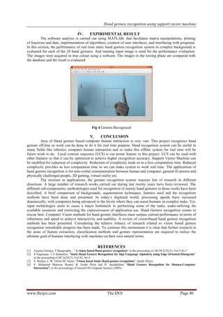 Hand gesture recognition using support vector machine | PDF