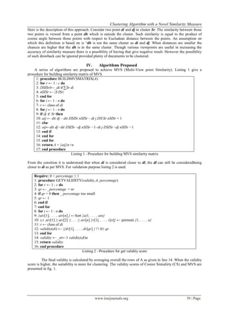 Clustering Algorithm with a Novel Similarity Measure | PDF