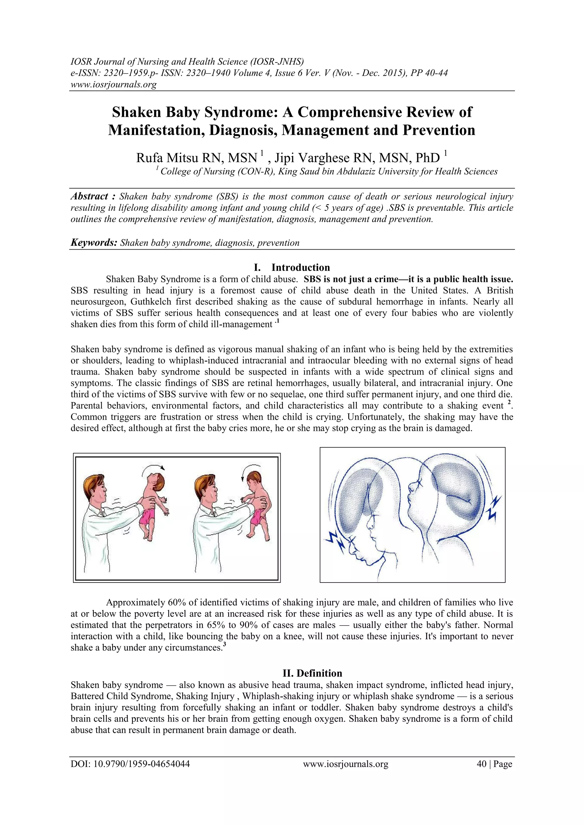 Shaken Baby Syndrome: A Comprehensive Review of Manifestation ...
