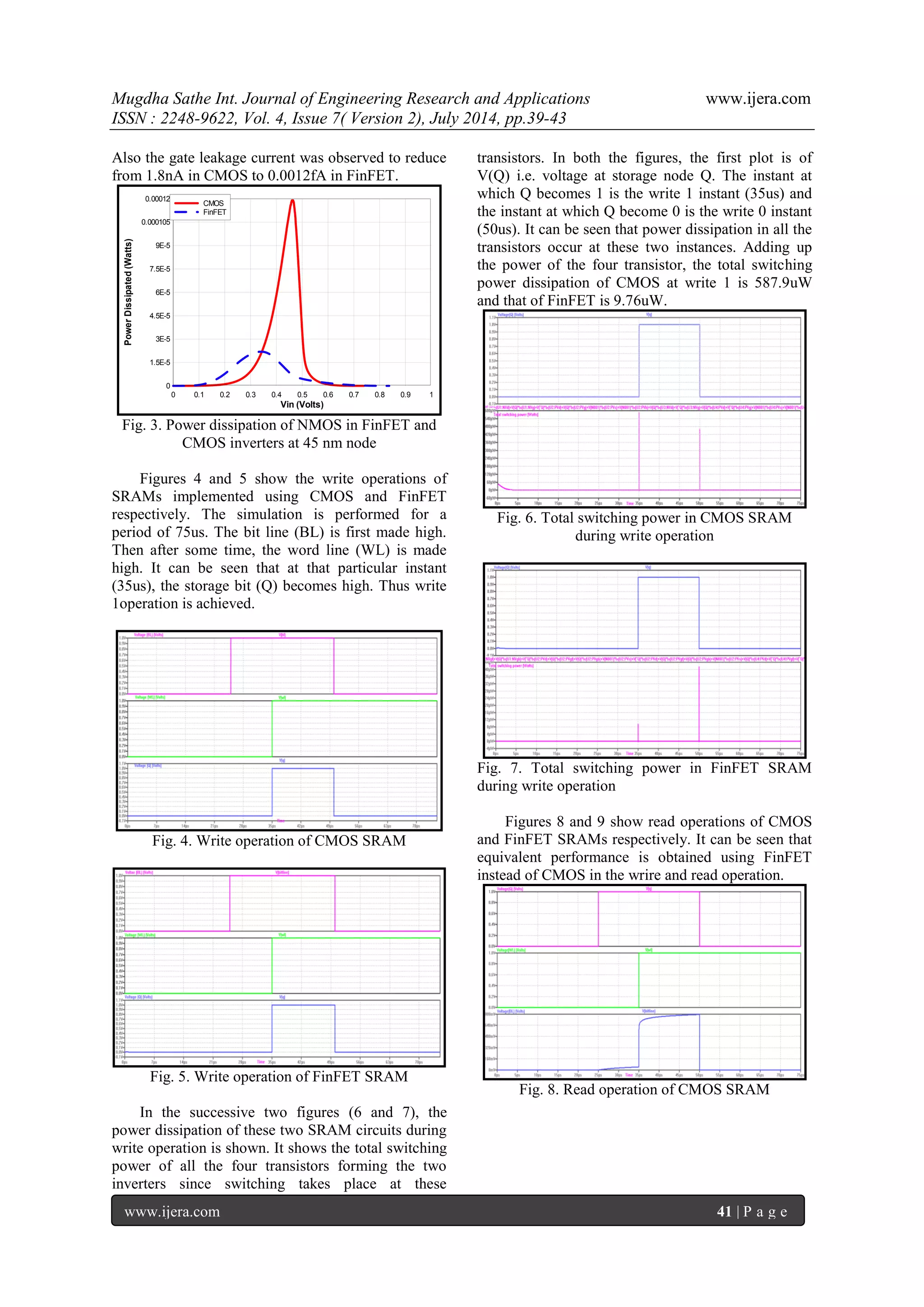 Performance Comparison of CMOS and Finfet Based Circuits At 45nm Technology Using SPICE | PDF