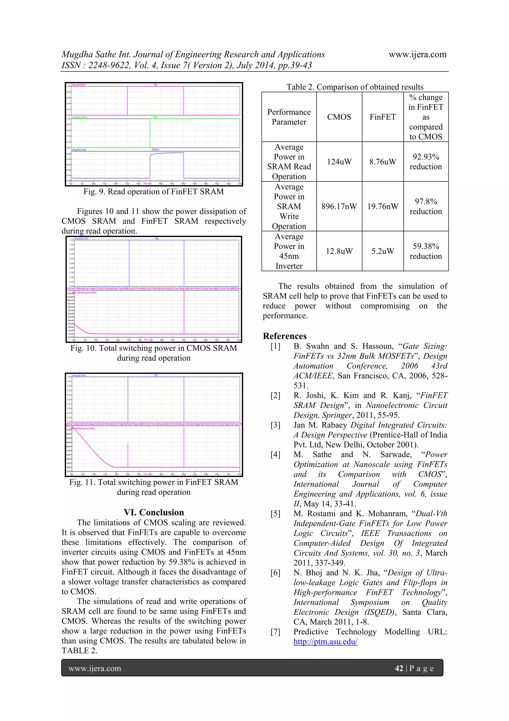 Performance Comparison of CMOS and Finfet Based Circuits At 45nm Technology Using SPICE | PDF