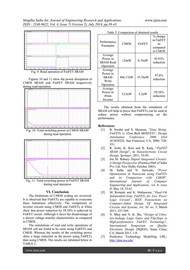 Performance Comparison of CMOS and Finfet Based Circuits At 45nm ...