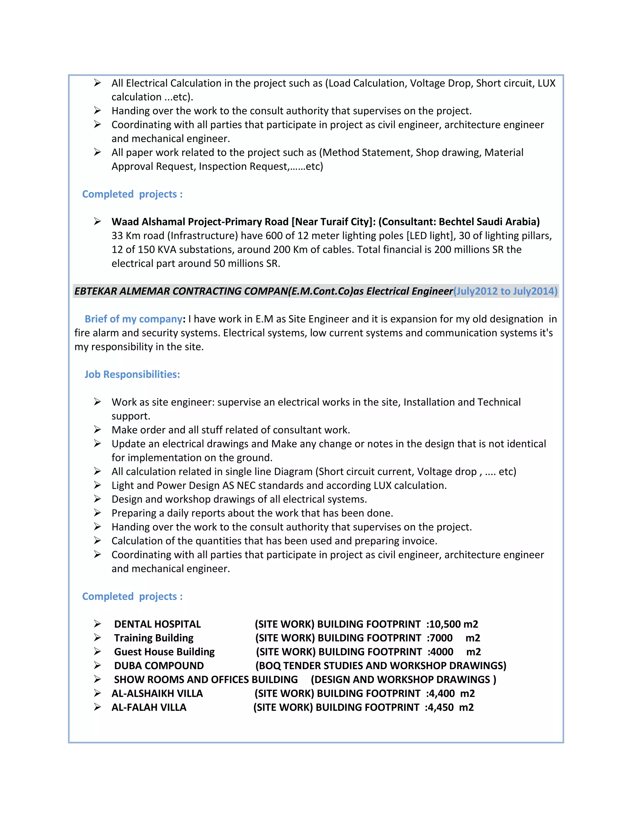 Mohammad Riyad-Electrical Engineer | PDF