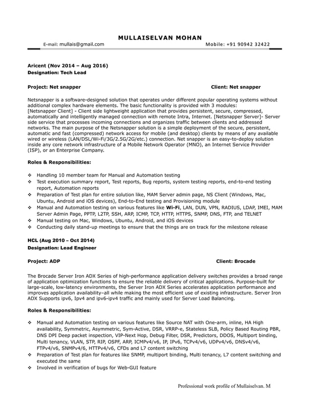 10 years in Network Protocol testing L2 L3 L4-L7 Tcl Python Manual and ...
