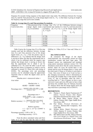 Design, Implementation and Simulation of 12/24 Hours Digital Clock With ...