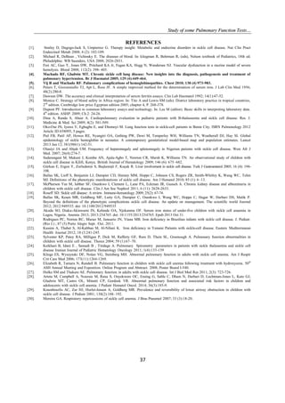 Study of some Pulmonary Function Tests in Children with Sickle Cell ...