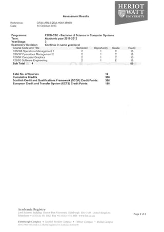 3rd Year Results | PDF