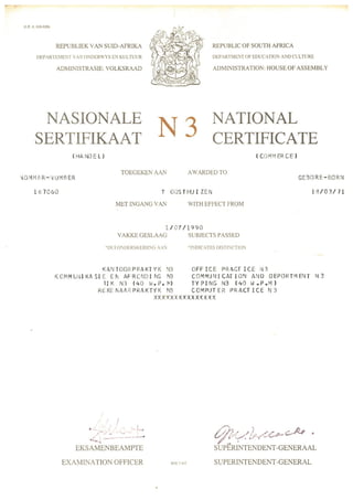 National Certificate N3 | PDF
