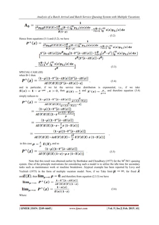 Analysis of a Batch Arrival and Batch Service Queuing System with Multiple Vacations | PDF
