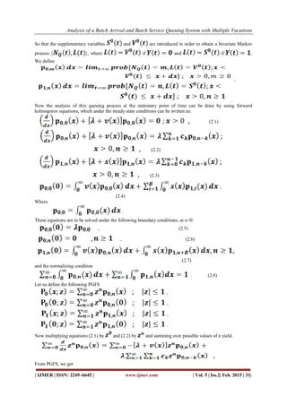 Analysis of a Batch Arrival and Batch Service Queuing System with Multiple Vacations | PDF