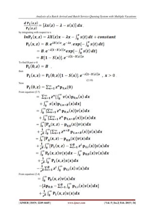 Analysis of a Batch Arrival and Batch Service Queuing System with Multiple Vacations | PDF