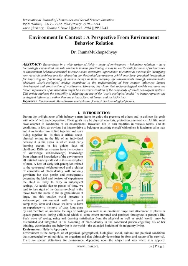 Environment In Context : A Perspective From Environment Behavior ...