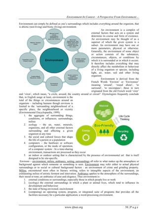 Environment In Context : A Perspective From Environment Behavior ...