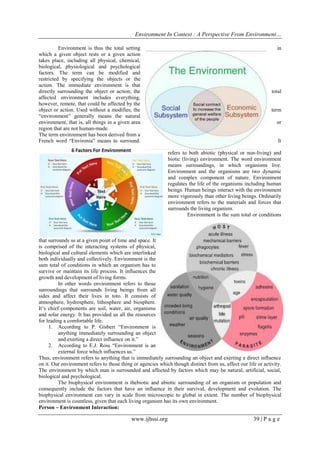 Environment In Context : A Perspective From Environment Behavior ...