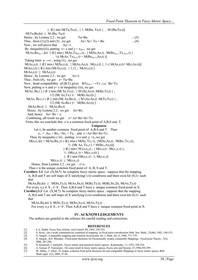 Fixed Point Theorem in Fuzzy Metric Space Using (CLRg) Property | PDF