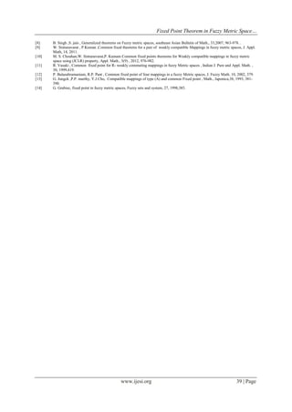 Fixed Point Theorem in Fuzzy Metric Space Using (CLRg) Property | PDF