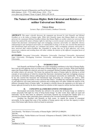 The Nature of Human Rights: Both Universal and Relative or neither ...