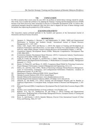 The Need for Strategic Training and Development of Iskandar Malaysia ...