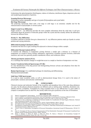 Evaluation of Various Polymorphs by Different Techniques and Their ...