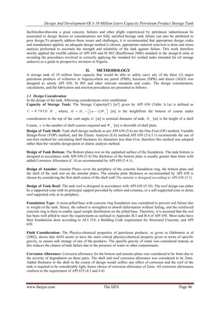 Design and Development of a 10 Million Liters Capacity Petroleum Product Storage Tank | PDF