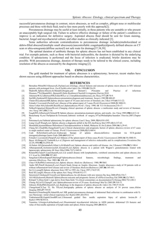 Splenic Abscess: Etiology, clinical spectrum and Therapy | PDF