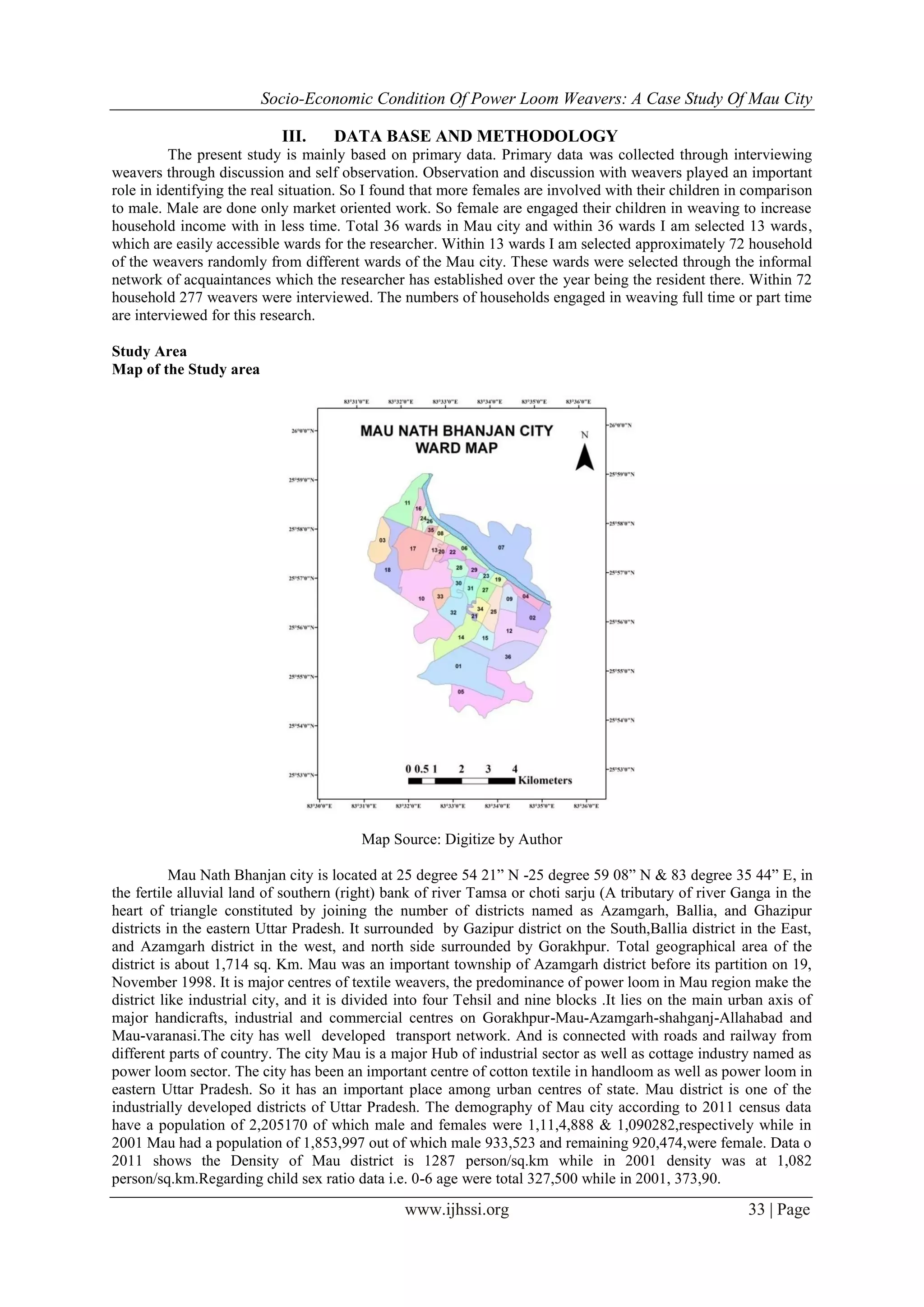 Socio-Economic Condition of Power Loom Weavers: A Case Study of Mau ...