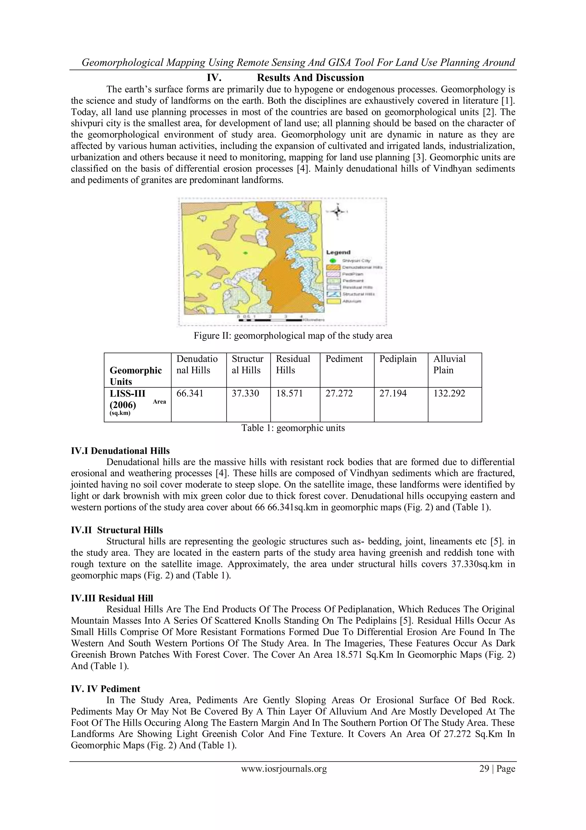 Geomorphological Mapping Using Remote Sensing and GIS A Tool for Land Use Planning Around ...