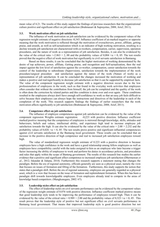 Linking leadership style, organizational culture, motivation and competence on civil servants ...