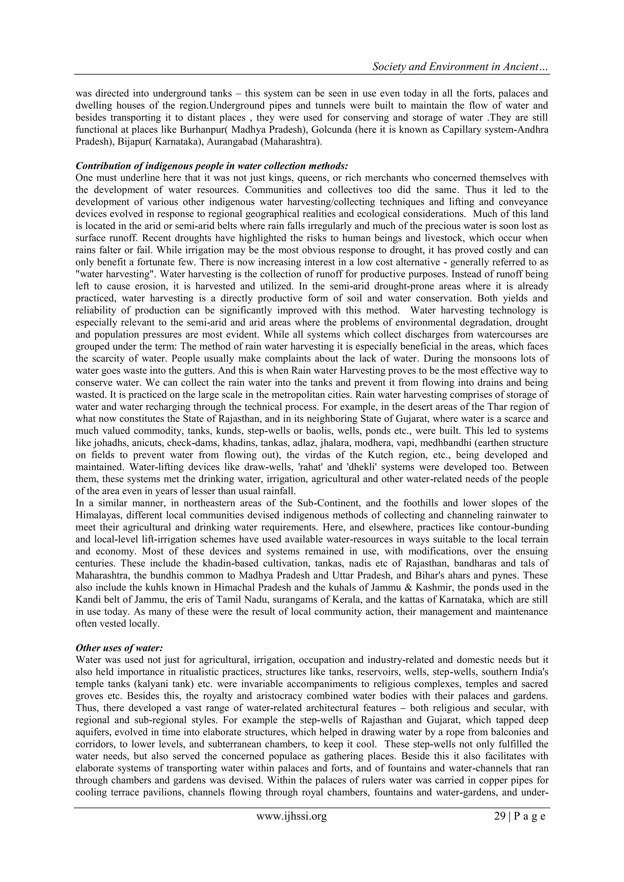 Society and Environment in Ancient India (Study of Hydrology) | PDF