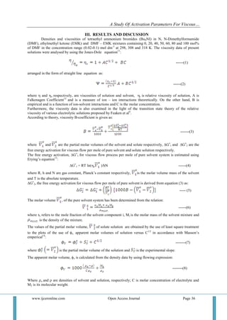A Study Of Activation Parameters For Viscous Flow Process Of Tetrabutyl ...