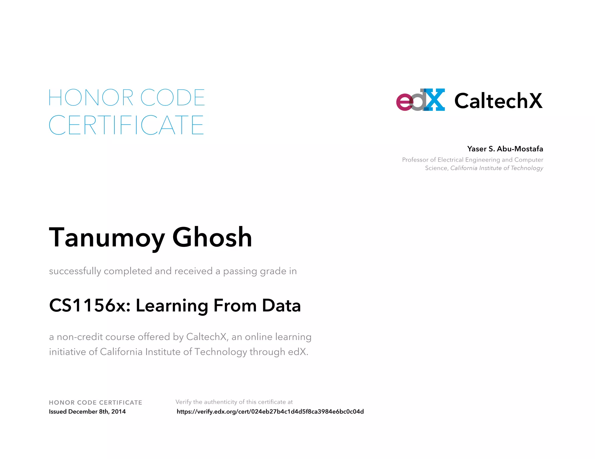 Learning from Data CalTech 2014 | PPT