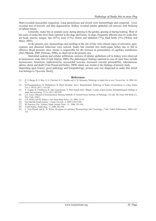 Pathology of Snake bite in stray Dog | PDF