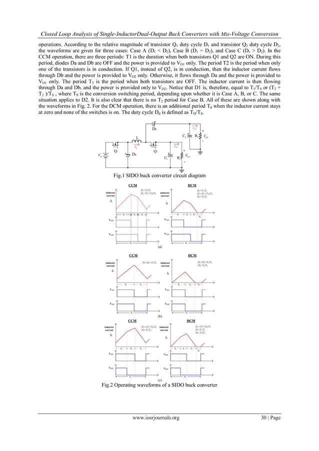 Closed Loop Analysis of Single-Inductor Dual-Output Buck Converters with Mix-Voltage Conversion ...