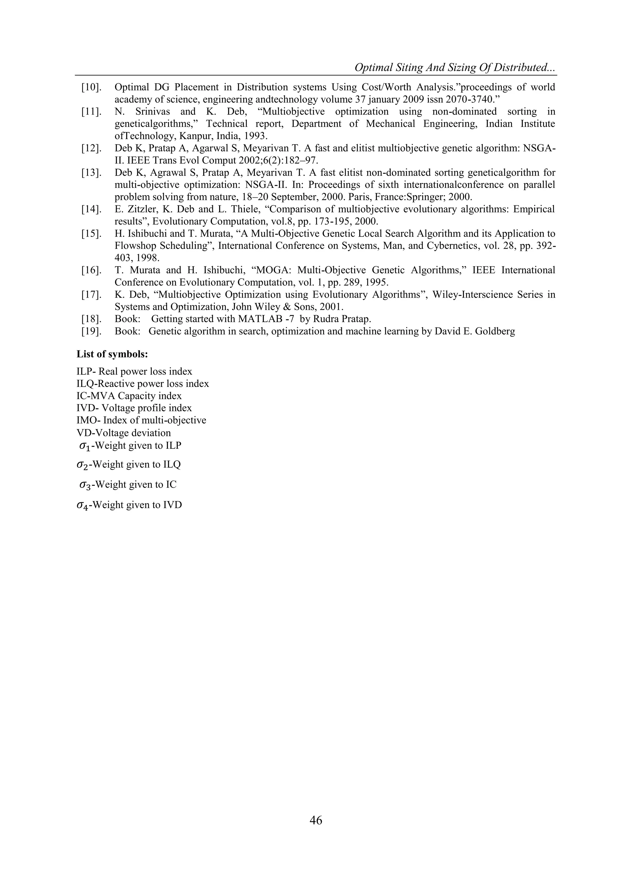 Optimal Siting And Sizing Of Distributed Generation For Radial Distribution System Using Genetic