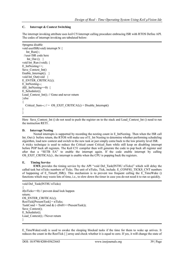 Design of Real - Time Operating System Using Keil µVision Ide | PDF