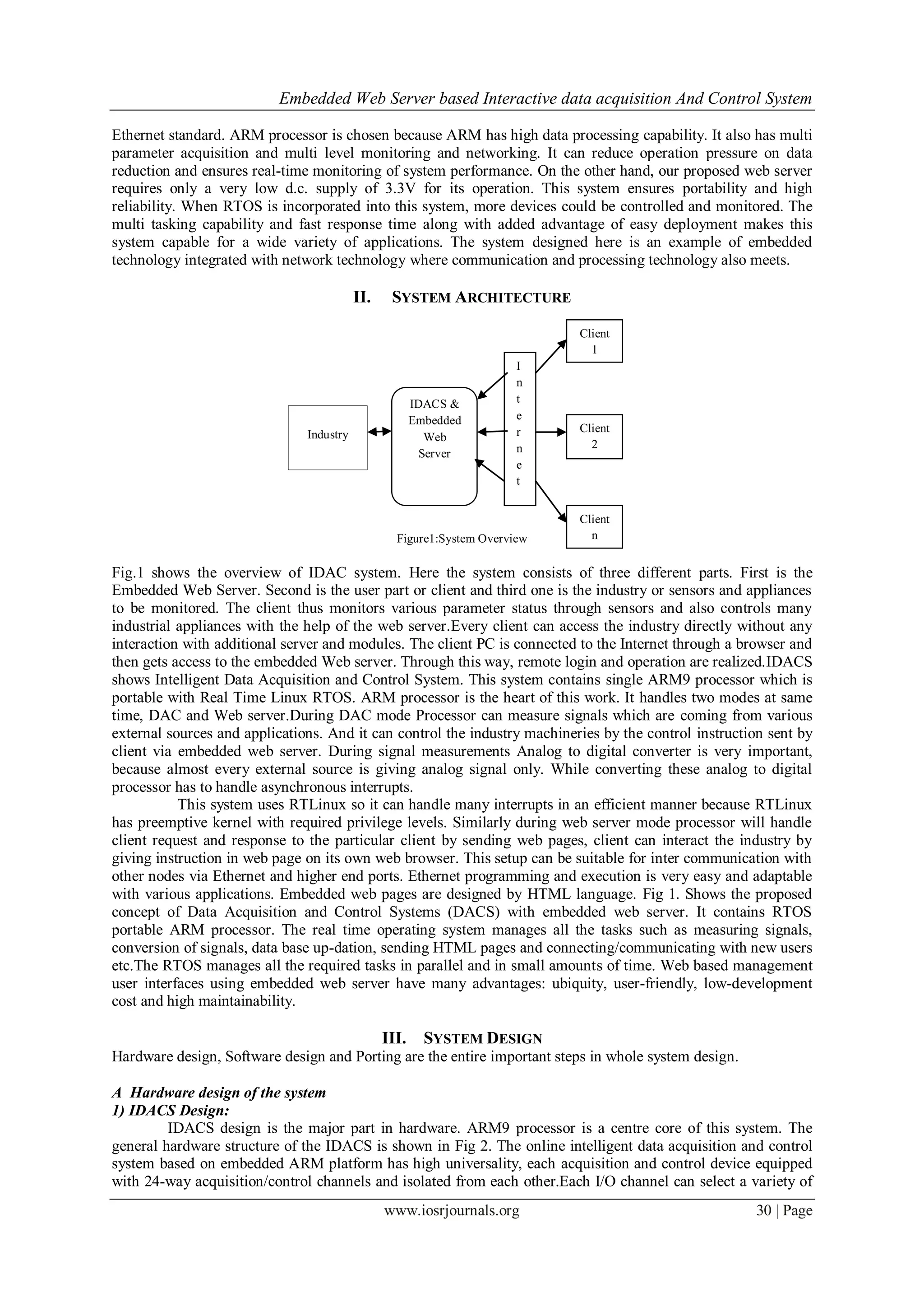 Embedded Web Server based Interactive data acquisition and Control System | PDF