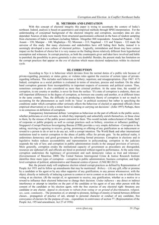 Corruption and Election in Conflict Northeast India | PDF