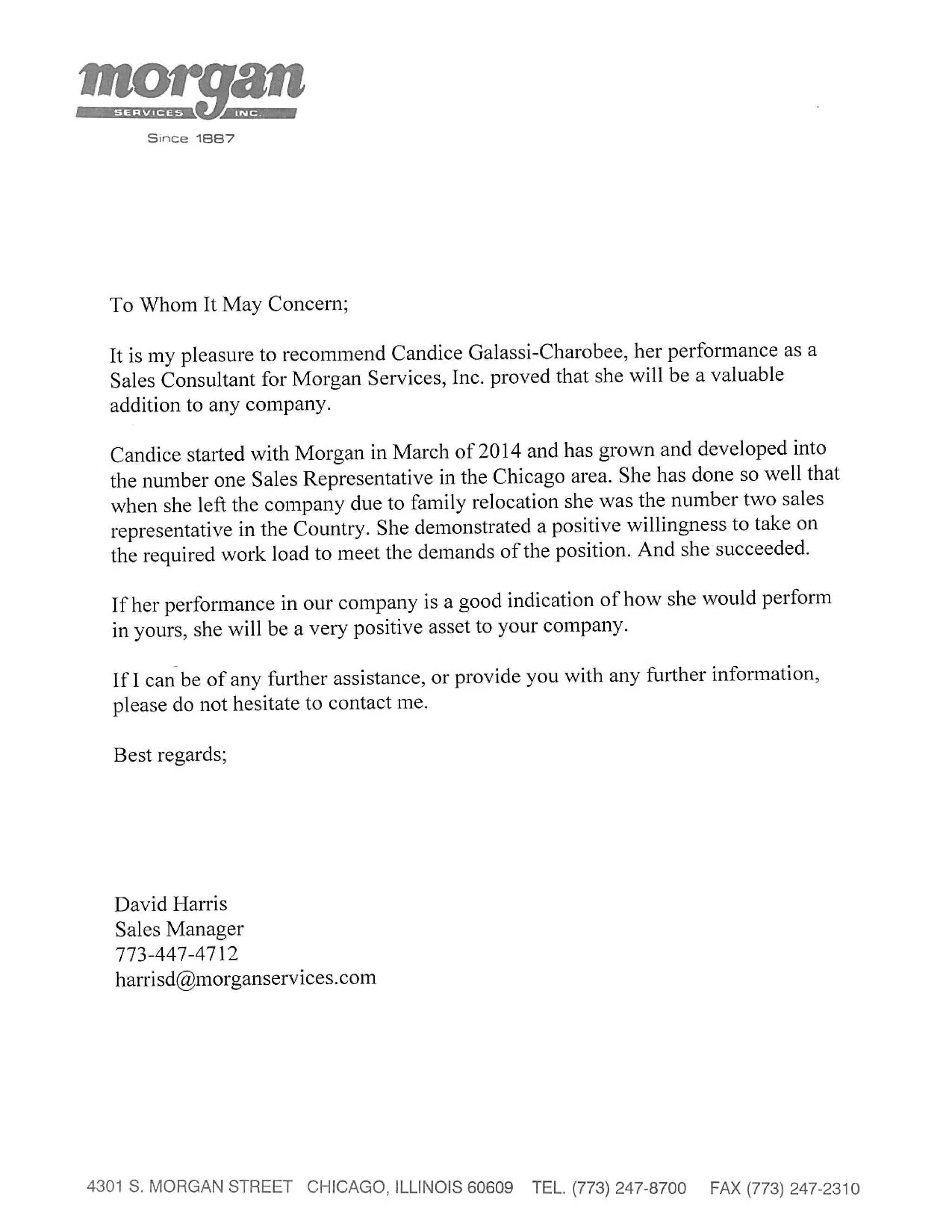 Letter of Rec From David Harris 2 | PDF