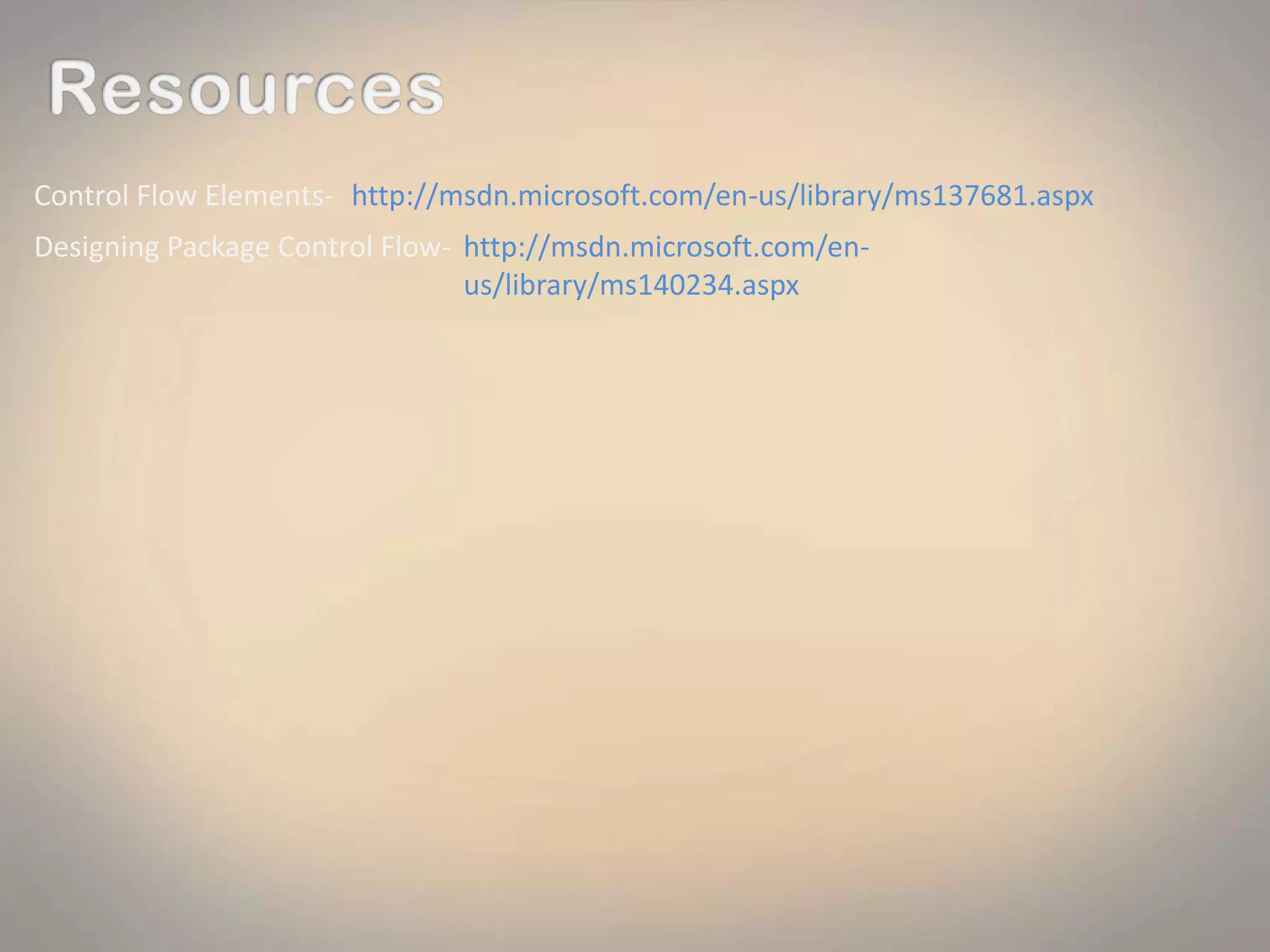 SSIS control flow | PPT