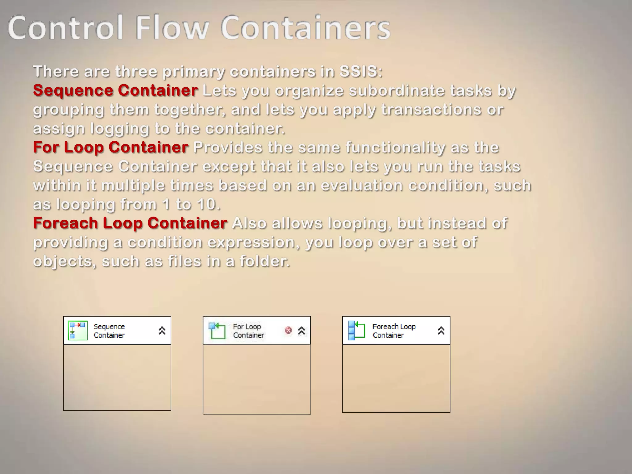 SSIS control flow | PPT