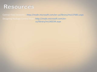 SSIS control flow | PPT
