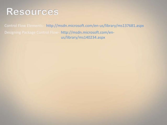 SSIS control flow | PPT